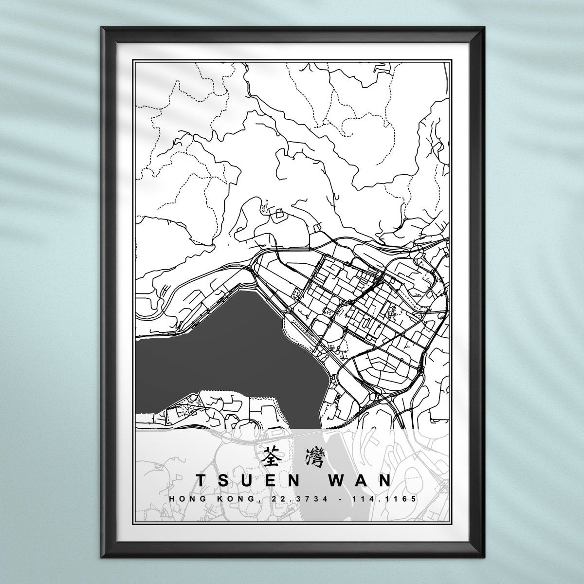 Hong Kong Tsuen Wan Map Poster – Hong Kong Maper