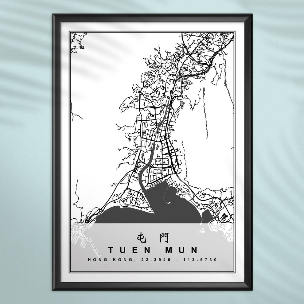 Buy Tuen Mun Map Poster Online - Hong Kong Maper – Hong Kong Maper