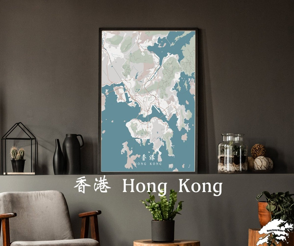 Hong Kong 18 Districts Map Poster – Hong Kong Maper