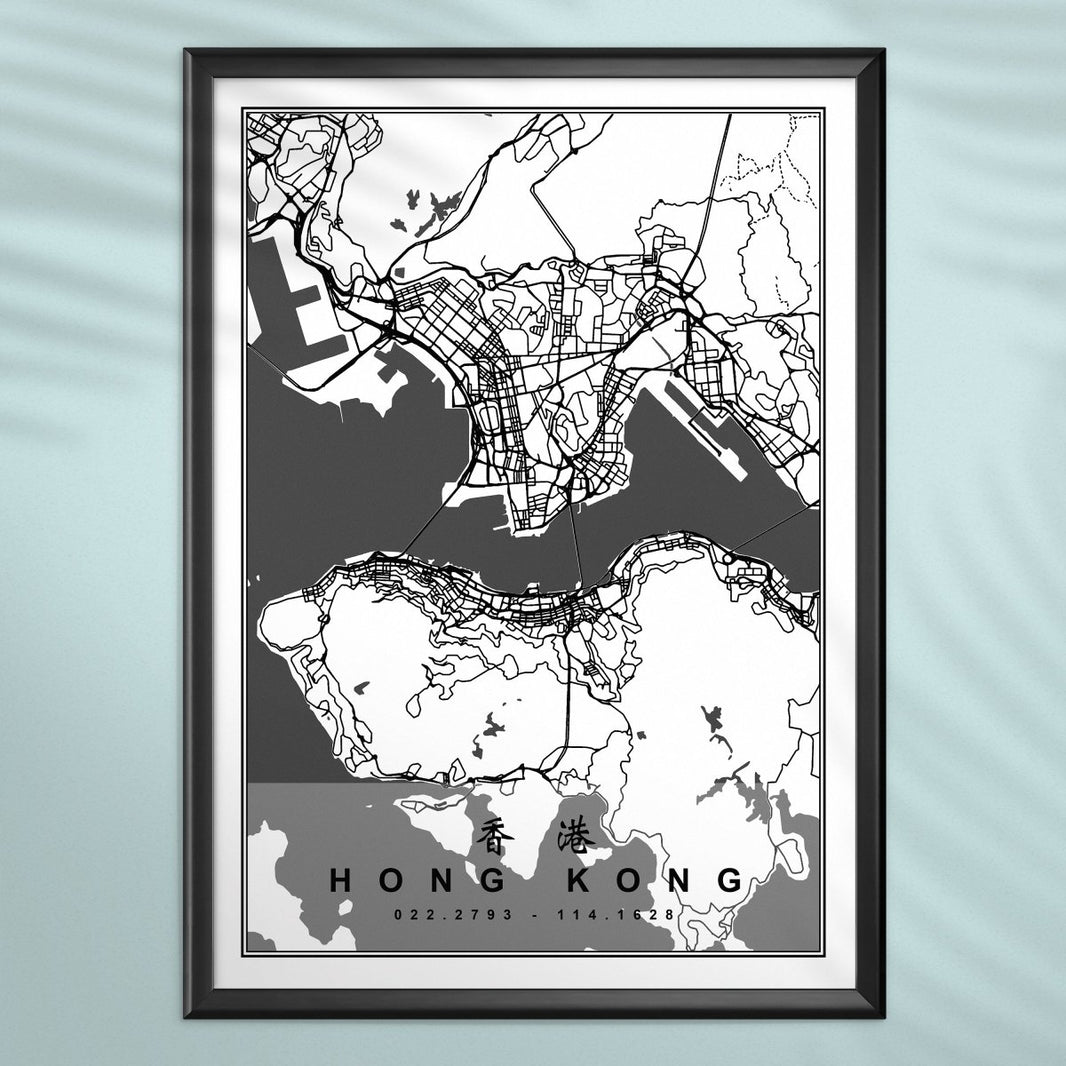 Hong Kong 18 Districts Map Poster – Hong Kong Maper